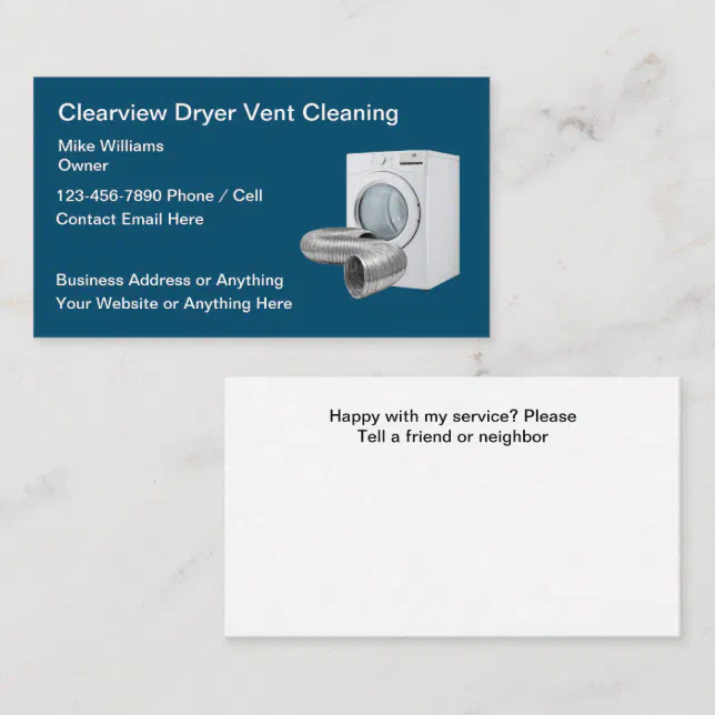Clothes Dryer Vent Cleaning Home Services Business Card | Zazzle