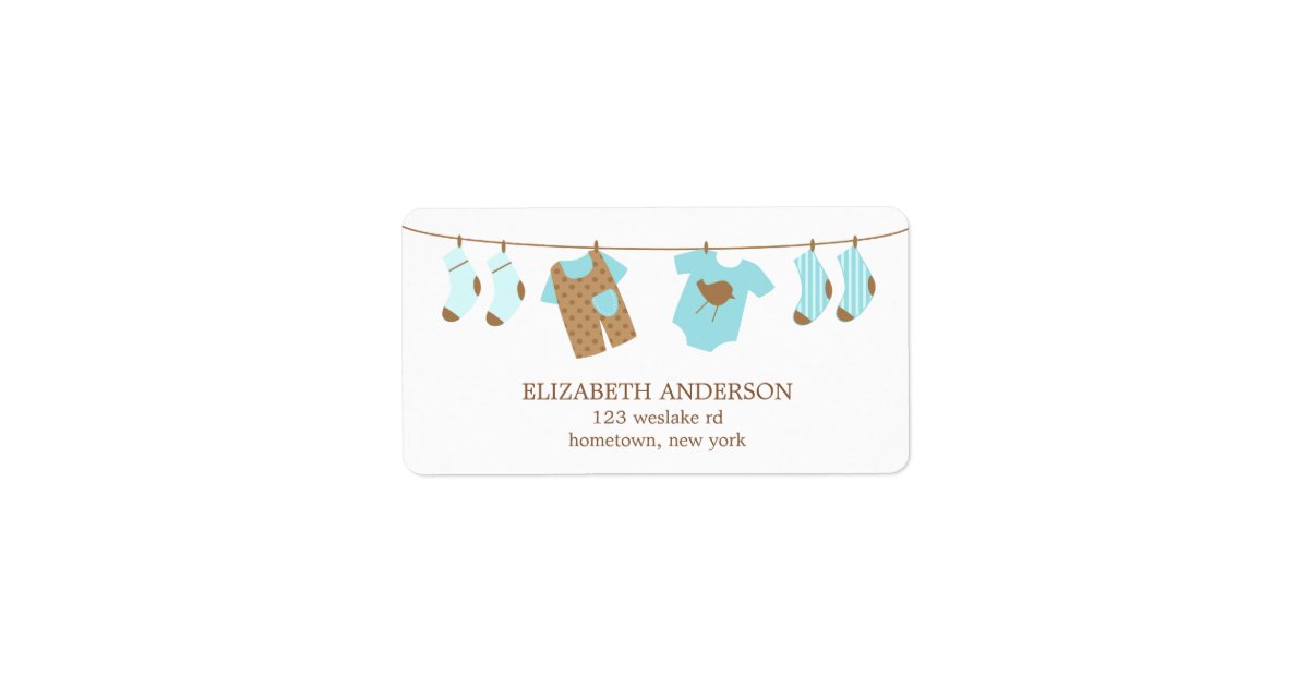 Clothesline Baby Shower Labels | Zazzle