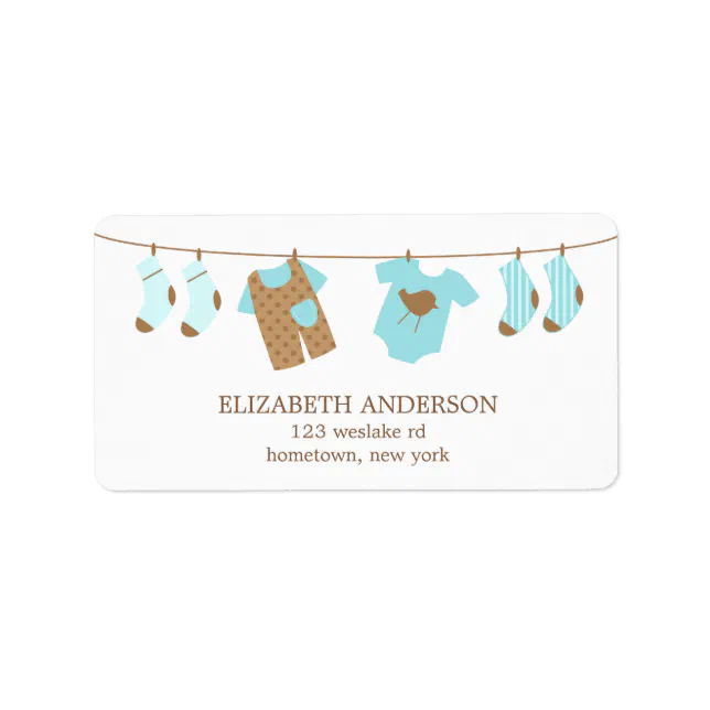 Clothesline Baby Shower Labels | Zazzle