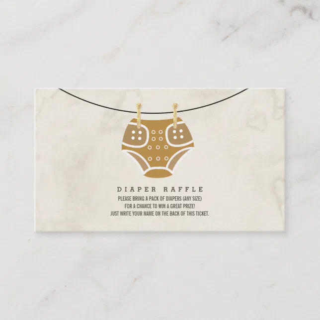Clothesline Diaper Raffle Ticket Baby Shower Enclosure Card | Zazzle