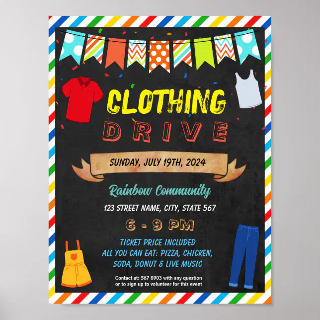 Clothing Drive event template Poster | Zazzle