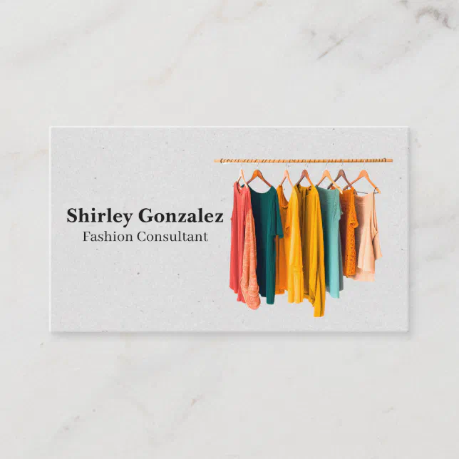 Clothing on Hangers | Fashionista Business Card | Zazzle