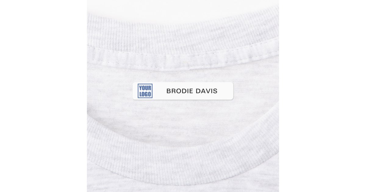 Clothing Tags Employee Name & Business Logo Labels | Zazzle