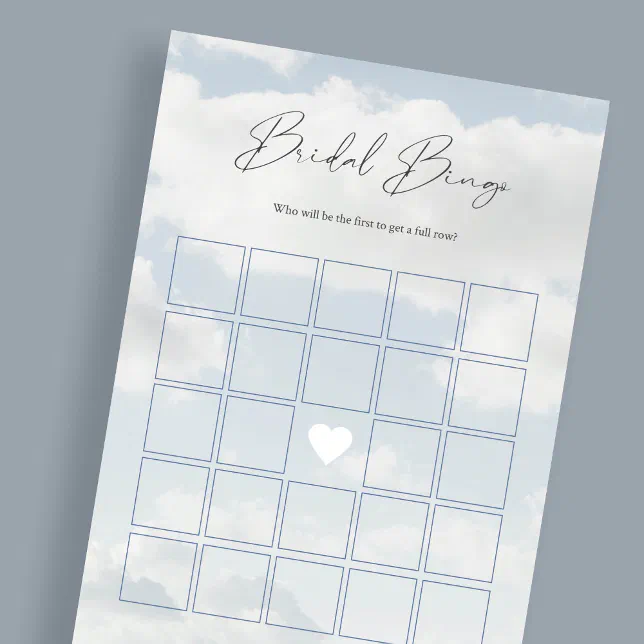 Cloud 9 Bridal Shower Bingo Game Cards | Zazzle
