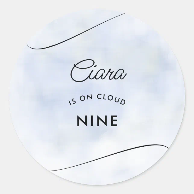 Cloud 9 Pastel Sky Clouds Modern Bridal Shower Classic Round Sticker ...