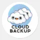 Cloud Backup Funny Computer Weather Pun Classic Round Sticker | Zazzle