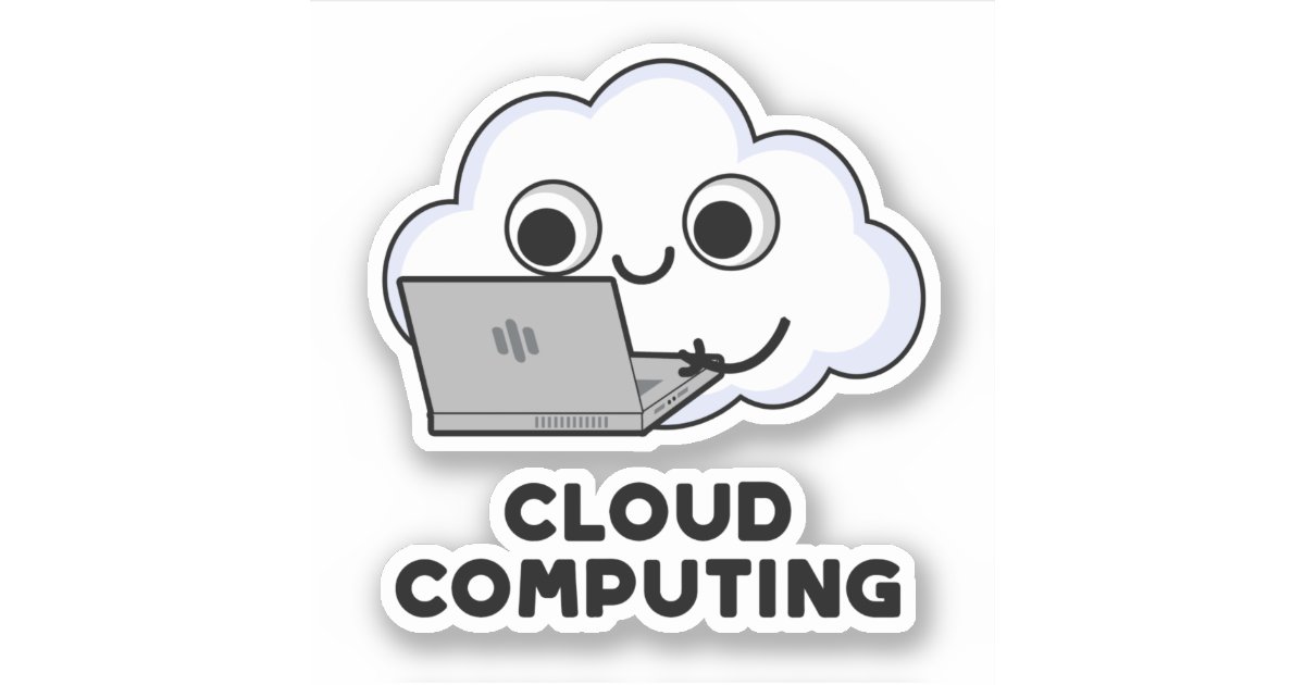 Cloud Computing Funny Computer Weather Pun Sticker | Zazzle