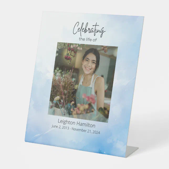Cloud Funeral Celebration of Life Sign | Zazzle