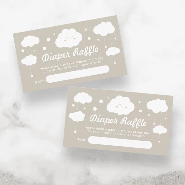 Cloud Heaven Sent Baby Shower Diaper Raffle Enclosure Card | Zazzle