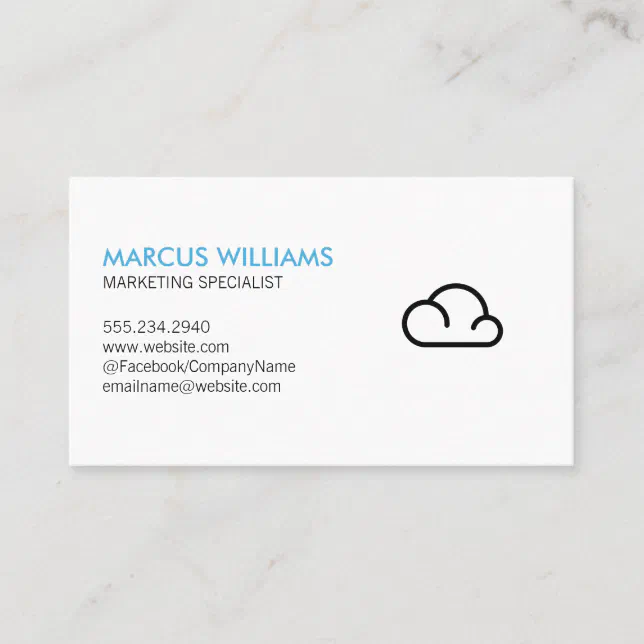 Cloud Icon Business Card | Zazzle
