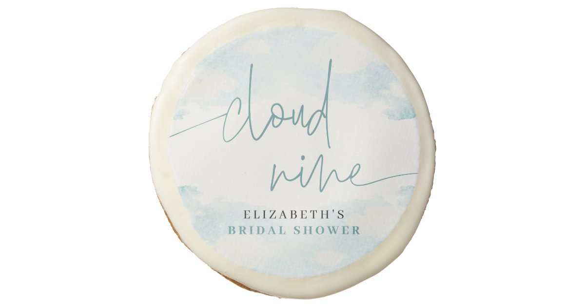 Cloud Nine Blue and White Bridal Shower dreamy Sugar Cookie | Zazzle