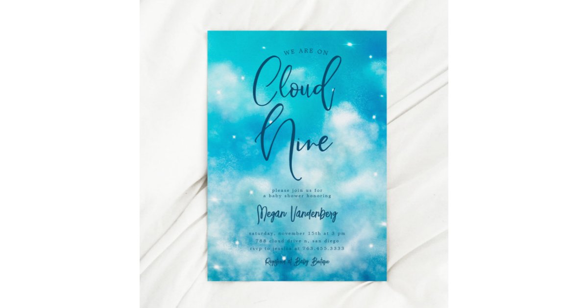 Cloud Nine Boy Baby Shower Invitation | Zazzle