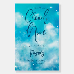 Cloud Nine Boy Baby Shower Welcome Sign | Zazzle