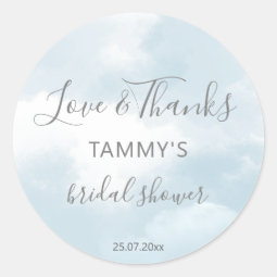 Cloud nine bridal shower favor gift classic round sticker | Zazzle