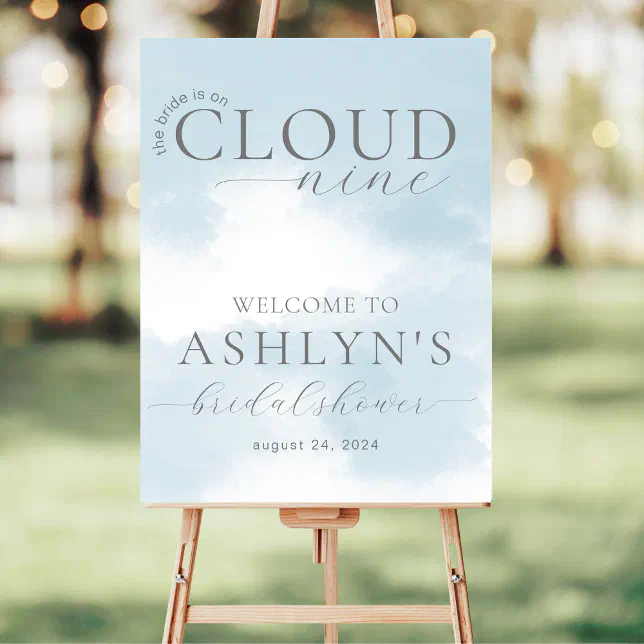 Cloud Nine Bridal Shower Welcome Sign | Zazzle
