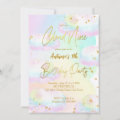 Cloud nine pastel rainbow clouds birthday invitation | Zazzle
