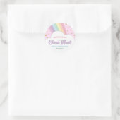 Cloud Nine Rainbow and Stars 9th Birthday Party Classic Round Sticker ...