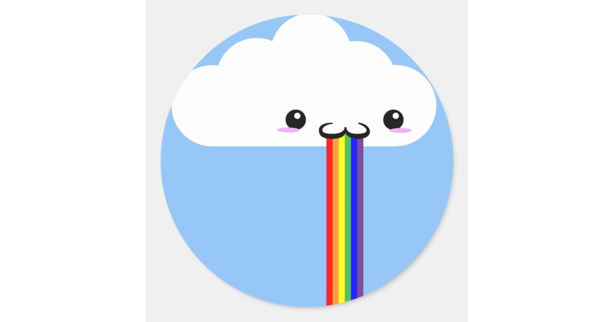 Cloud Puking Rainbow Sticker | Zazzle