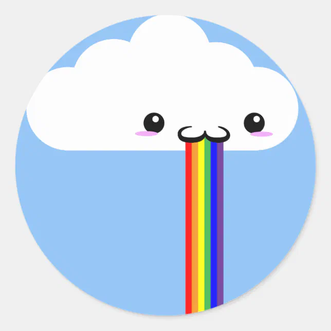 Cloud Puking Rainbow Sticker | Zazzle