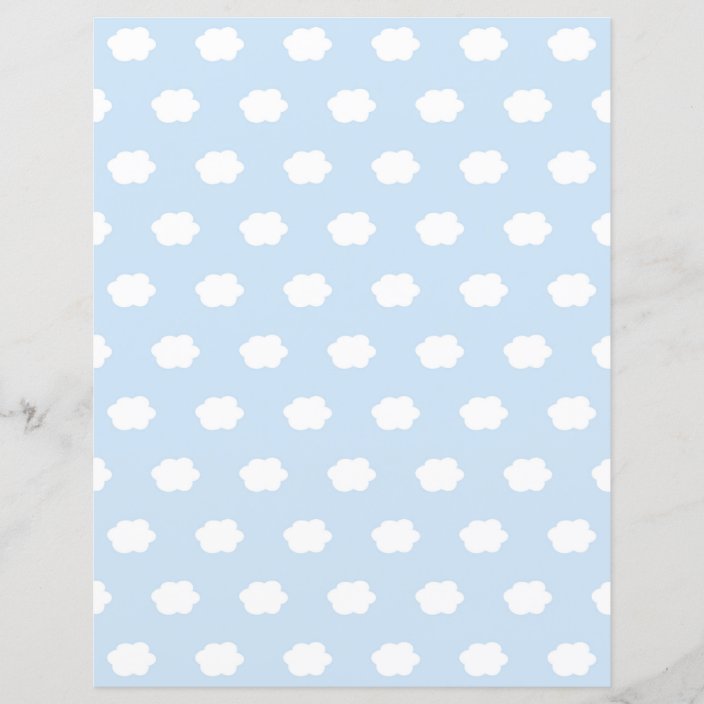 Cloud Scrapbook Paper White on Blue Sky | Zazzle.com