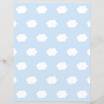 Cloud Scrapbook Paper White on Blue Sky | Zazzle