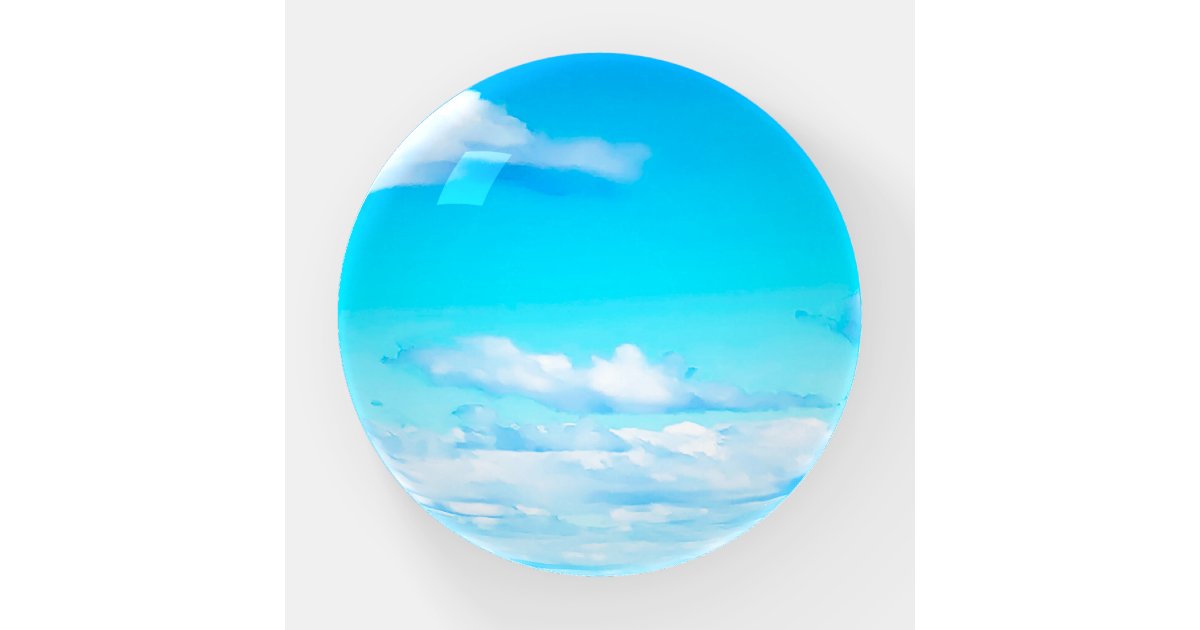 Cloud Sky Ocean Beach Modern Scene Paperweight | Zazzle