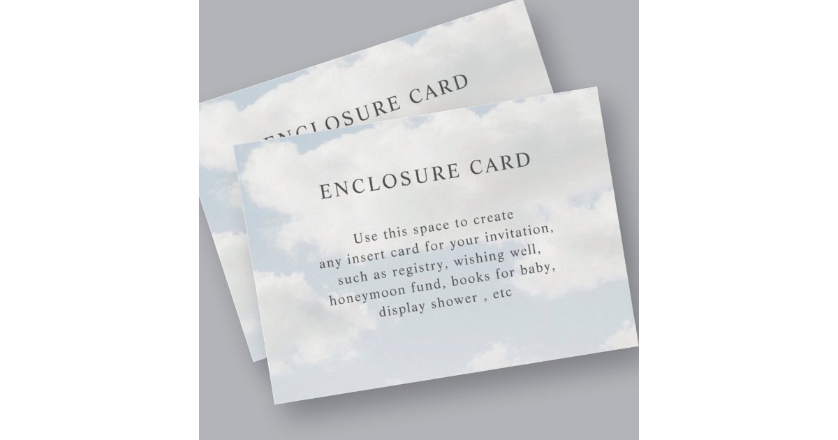 Cloud Theme Cloud Nine Custom Enclosure Card | Zazzle