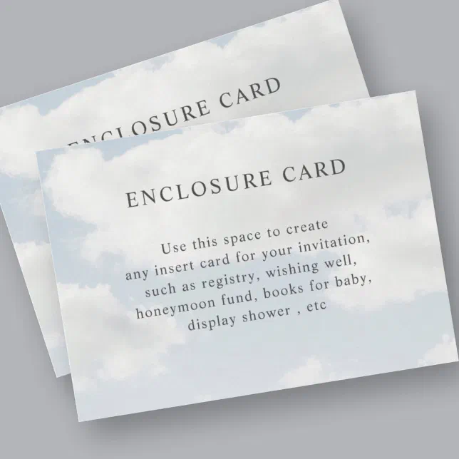Cloud Theme Cloud Nine Custom Enclosure Card | Zazzle