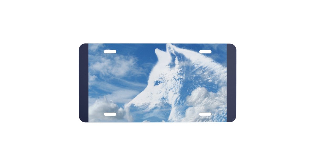 Cloud Wolf Head License Plate | Zazzle