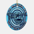 Clouds Blue Helicopter Ceramic Ornament | Zazzle