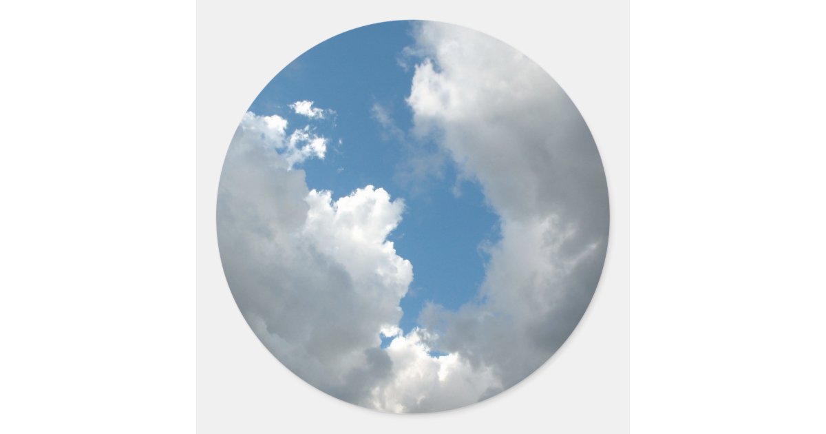 clouds classic round sticker | Zazzle