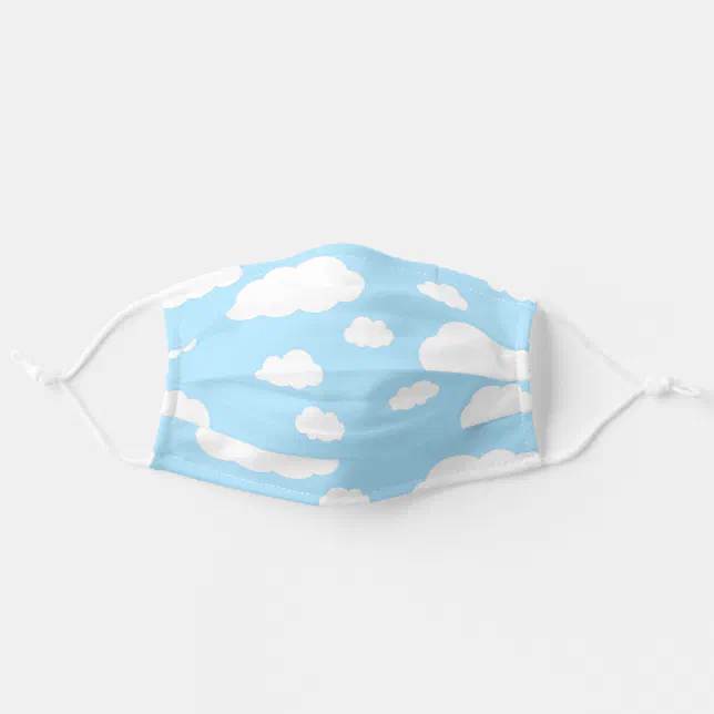 Clouds Cloudy Sky Spring Print Adult Cloth Face Mask | Zazzle