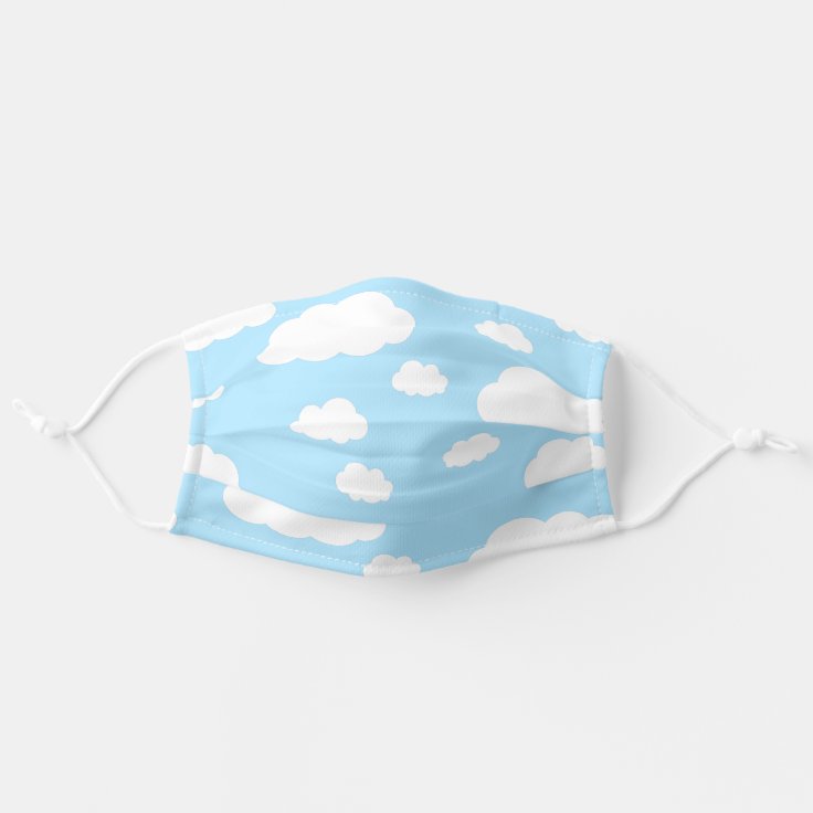 Clouds Cloudy Sky Spring Print Adult Cloth Face Mask | Zazzle