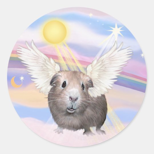 Clouds - Guinea Pig Angel (#2) Classic Round Sticker | Zazzle.com