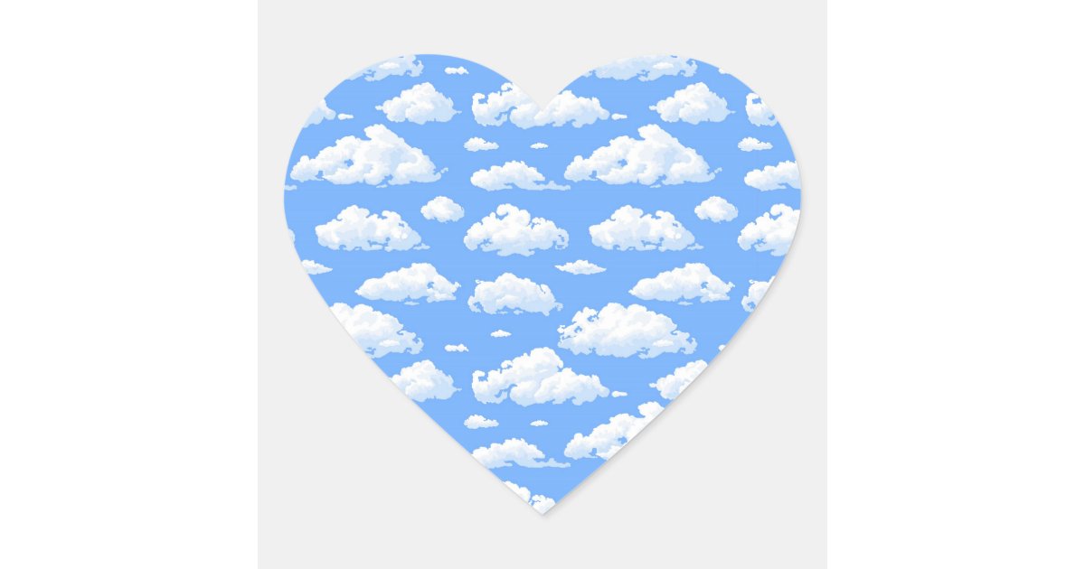 Clouds Heart Sticker | Zazzle