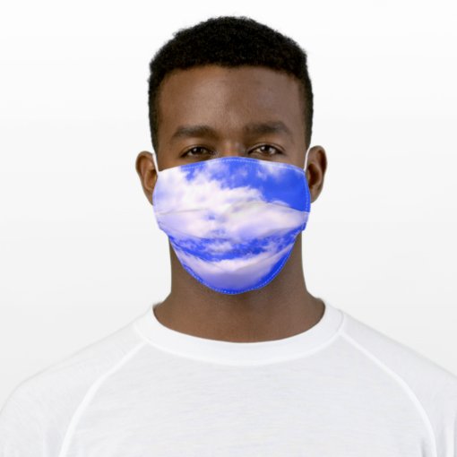 Clouds in Clear Blue Sky Adult Cloth Face Mask | Zazzle