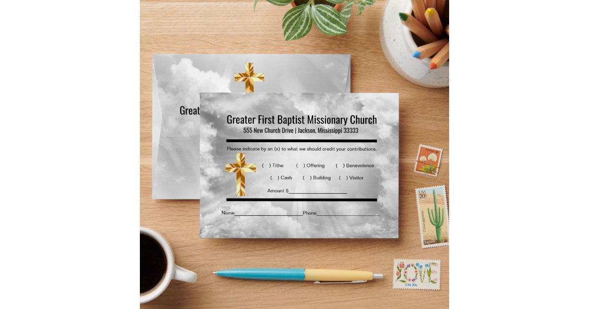 Clouds Modern Church Tithe Envelope | Zazzle