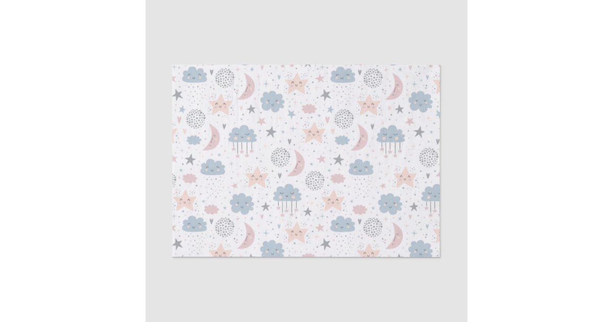 Clouds Moon Stars Tissue Paper | Zazzle