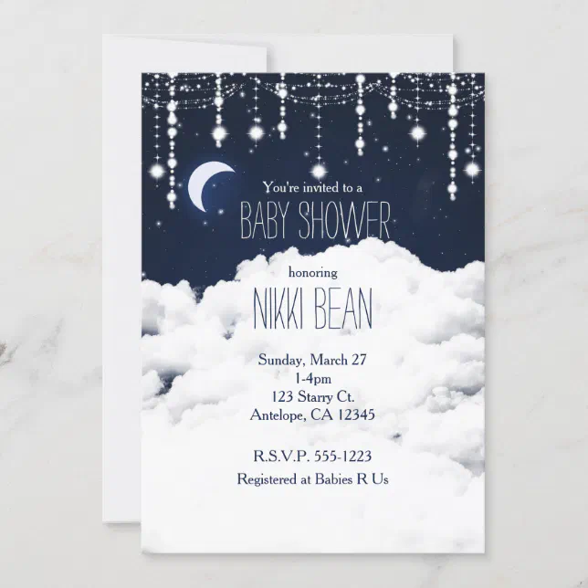 Clouds Starry Night Sky Celestial Invitations | Zazzle