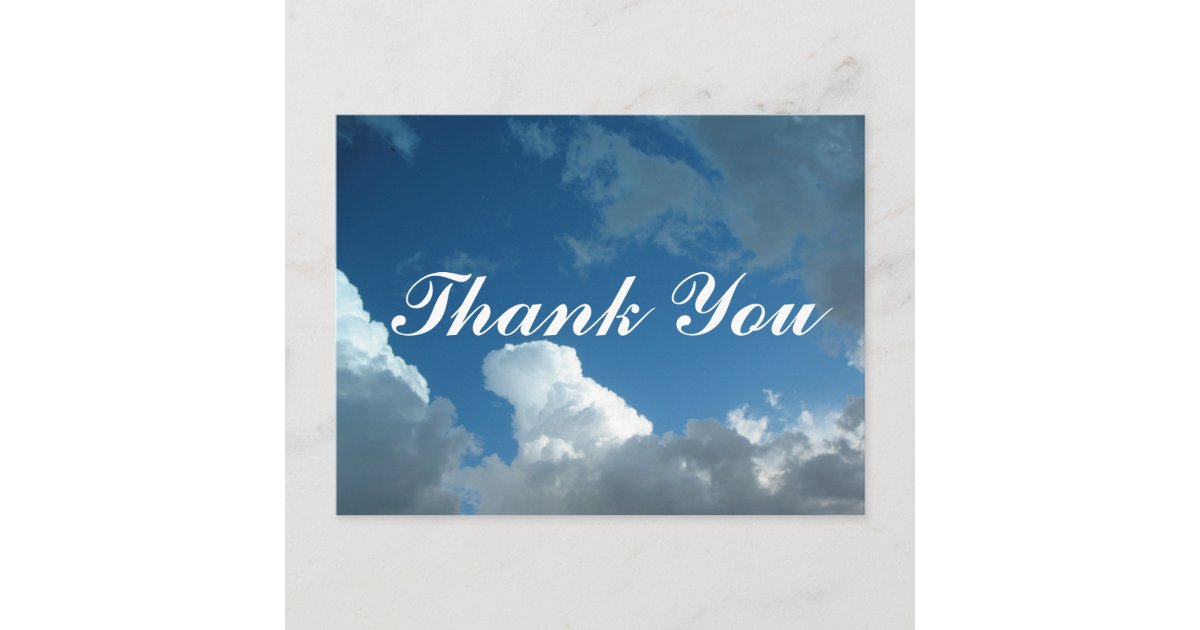 clouds Thank You Postcard | Zazzle
