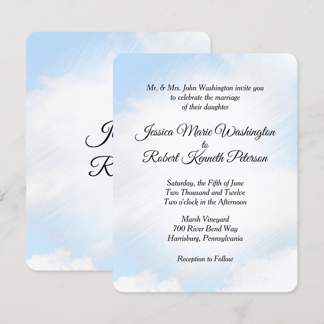 Clouds Wedding Invitations | Zazzle