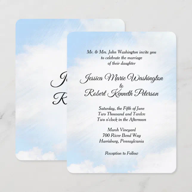Clouds Wedding Invitations | Zazzle