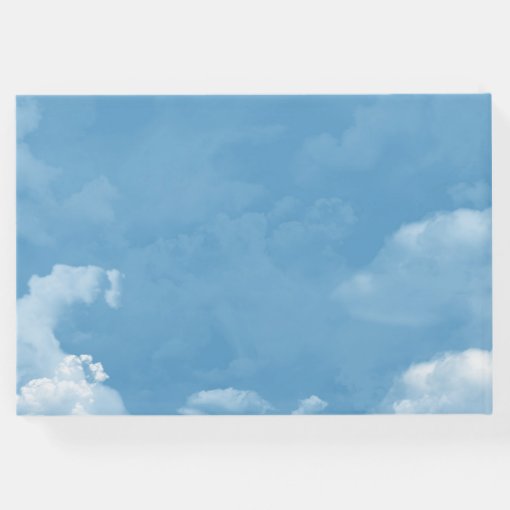Cloudy Blue Sky In Loving Memory Guest Book | Zazzle