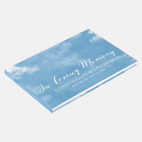 Cloudy Blue Sky In Loving Memory Guest Book | Zazzle.com