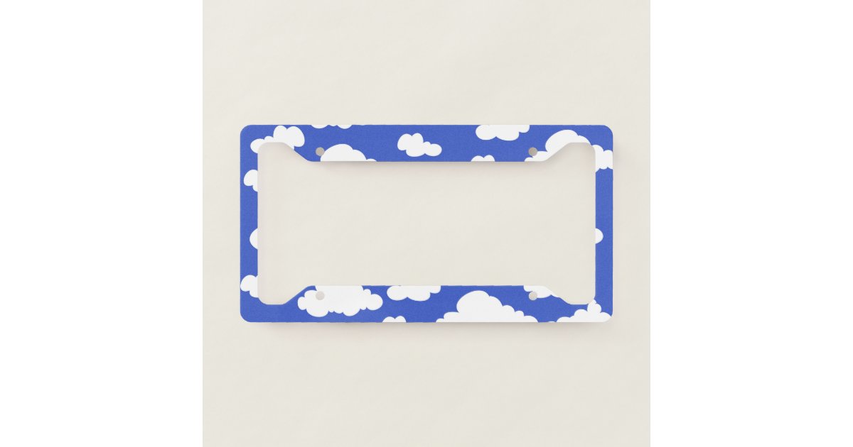 Cloudy Blue Sky White Clouds Dreamy Clouding License Plate Frame | Zazzle
