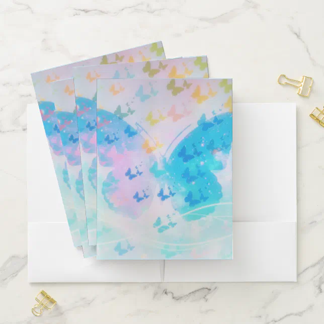 Cloudy Butterfly Folder | Zazzle