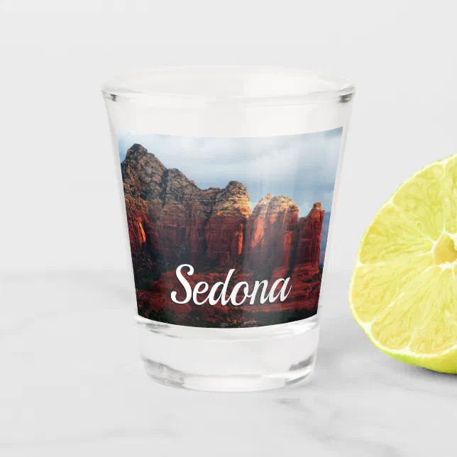 Cloudy Coffee Pot Rock in Sedona Arizona Shot Glass | Zazzle