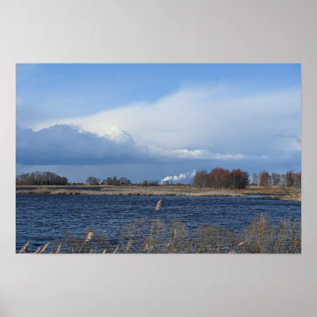 Cloudy Waterscape Poster | Zazzle