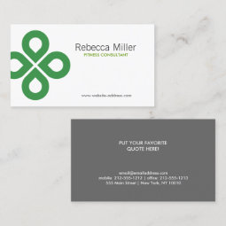 CLOVER DESIGN in GREEN Business Card | Zazzle