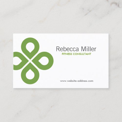 CLOVER DESIGN in LIME GREEN Business Card Templates